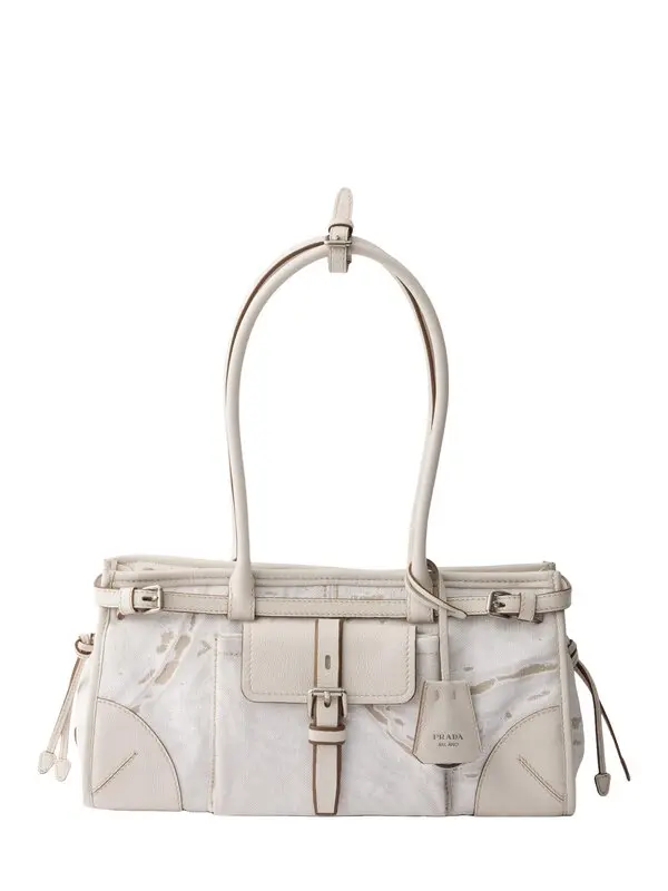 Prada Bonnie Medium Printed Handbag - White
