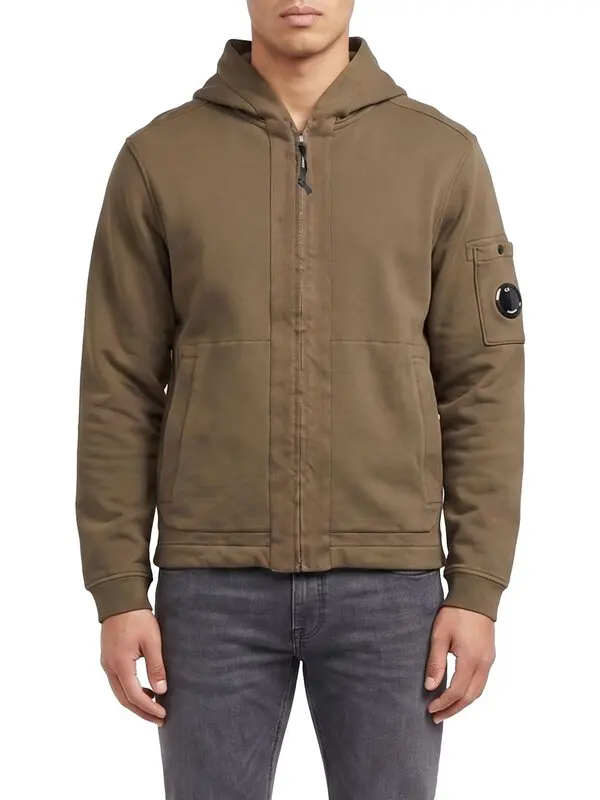 C.P. COMPANY Logo Detail Hoodie - Green