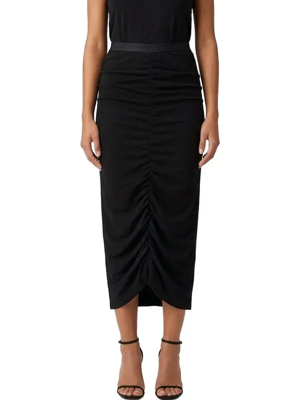 Valentino Garavani Draped Viscose Pencil Skirt - Black