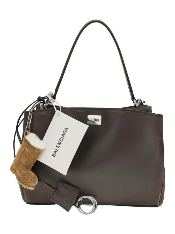 Balenciaga Small Rodeo Handbag In Aged Leather - Coffee