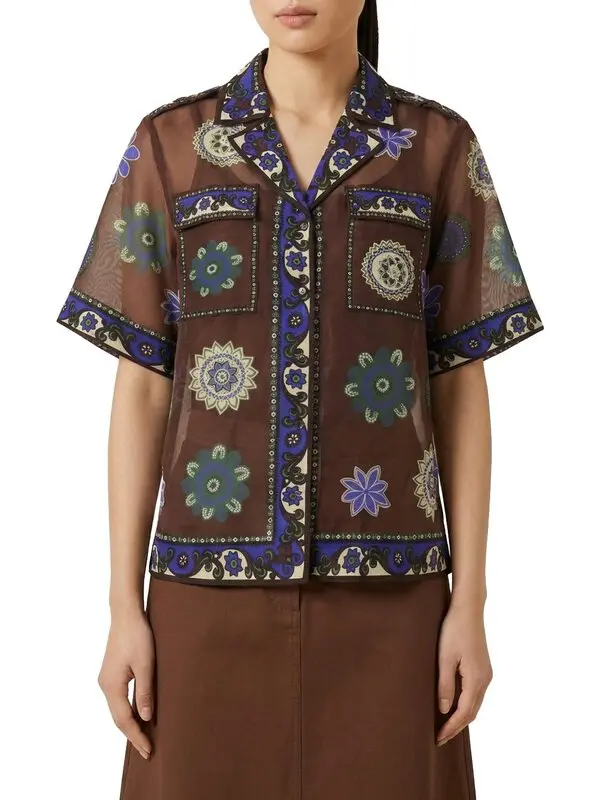 ALEMAIS Printed Shirt - Cocoa