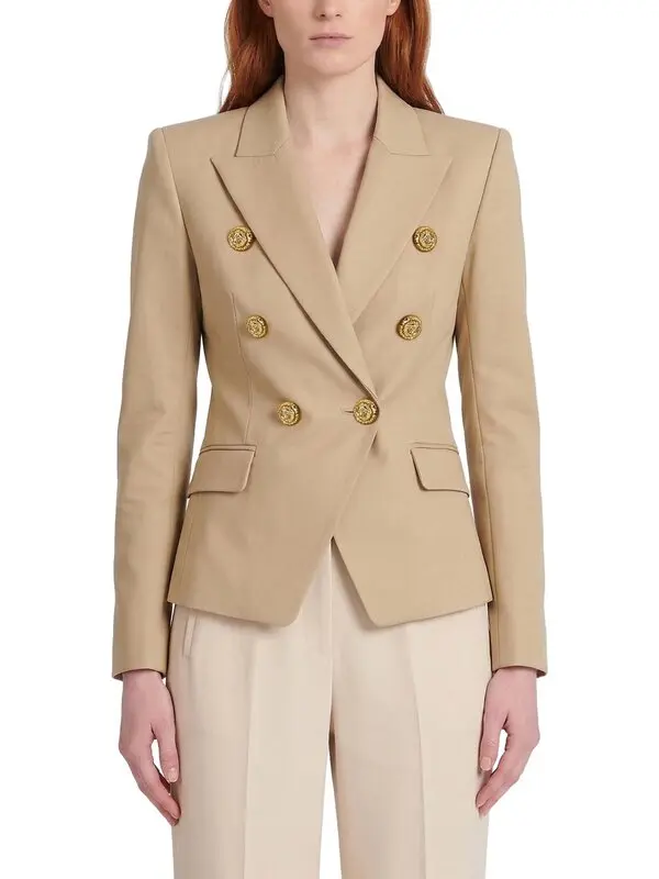 Balmain Double Breasted Jacket - Beige