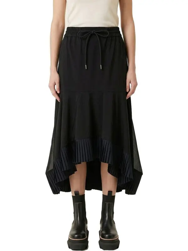 Sacai Pleated Hem Skirt - Black