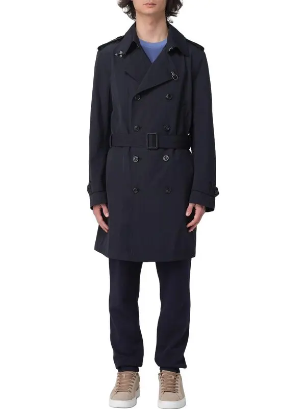 FAY Double-breasted Trench Coat - Blue