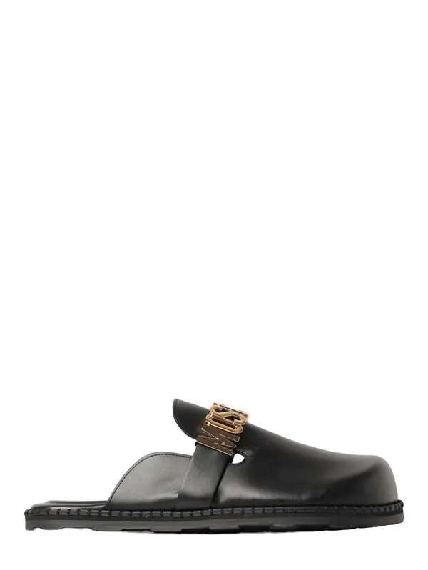 Moschino Leather Mules - Black