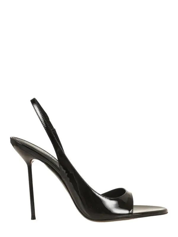 Paris Texas Lidia High-heeled Patent Leather Slingback Sandals - Black