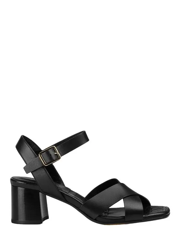 DOUCAL'S Leather Sandals With Adjustable Ankle Strap - Black