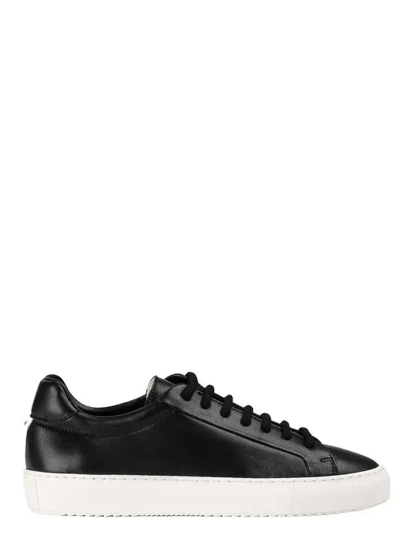 DOUCAL'S Smooth Calf Leather Lace-up Sneakers - Black