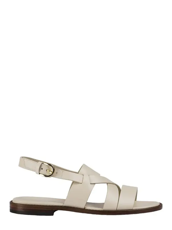 DOUCAL'S Leather Slingback Sandals - White