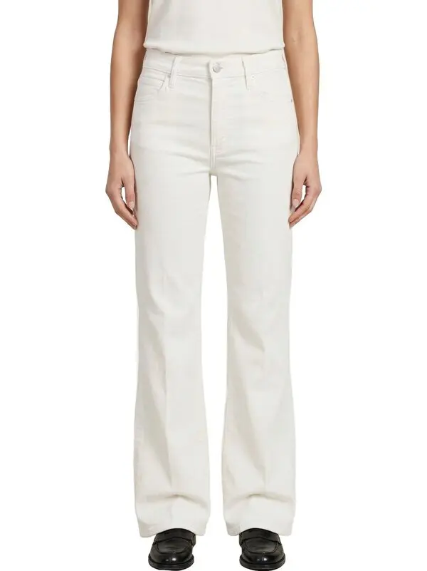 MOTHER The Kick It Straight Leg Stretch Denim Jeans - White
