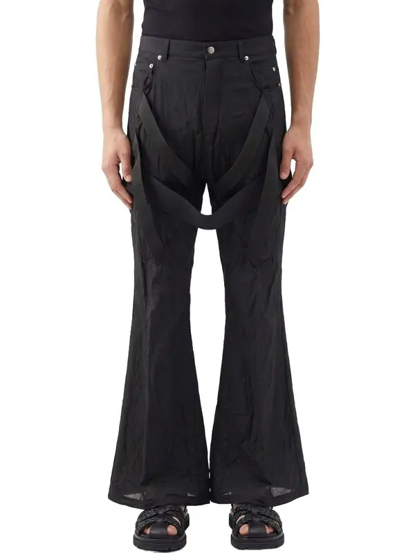 Rick Owens Flared Cupro Denim Jeans - Black