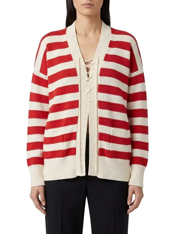 Ermanno Scervino Striped Knit Sweater - Red