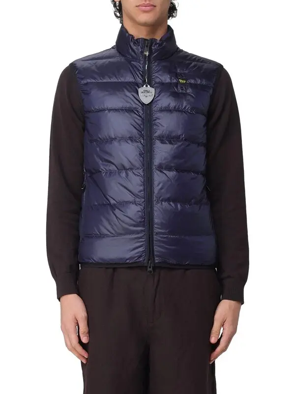 BLAUER. Quilted Vest - Blue