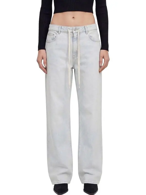 MAISON MARGIELA Drawstring Stretch Denim Straight Jeans - Blue