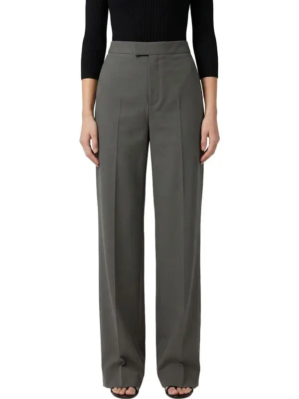 ARMARIUM Virgin Wool Wide Leg Trousers - Grey
