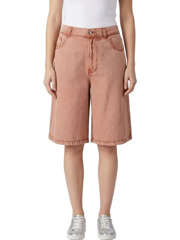 DIESEL® Washed Effect 5-pocket Denim Shorts - Pink