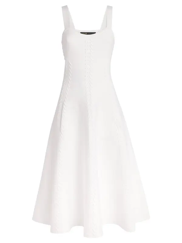 Maje Knit Midi Dress - White