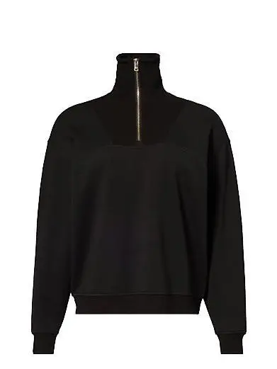 NOW YOU LIVE Rutland High-neck Stretch-woven Sweatshirt - Black