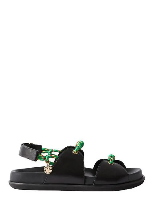Claudie Pierlot Rope-trim Leather Sandals - Black