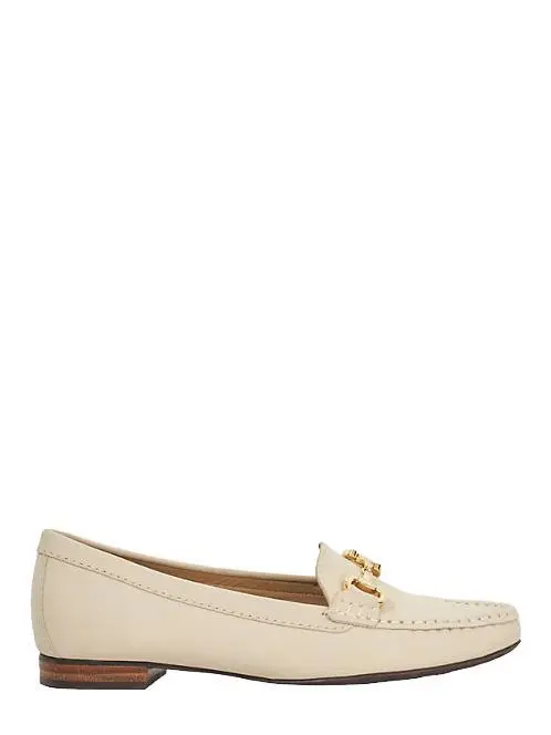 DUNE Glenniee Suede Loafers - Ecru Leather