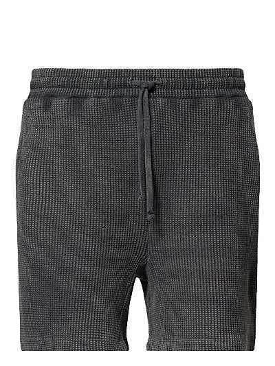 THE COUTURE CLUB Relaxed-fit Waffle-knit Cotton Shorts - Black