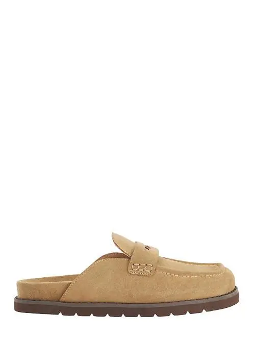 DUNE Suede Mule Loafers - Sand Suede