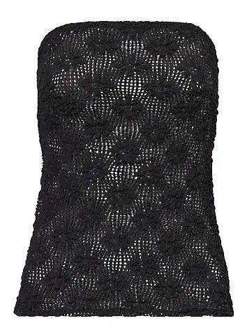 Dissh Agnes Crochet Bandeau Top - Black