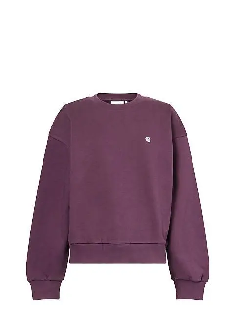Carhartt Work In Progress Casey Logo-embroidered Cotton Sweatshirt - Cozy Purple/silver