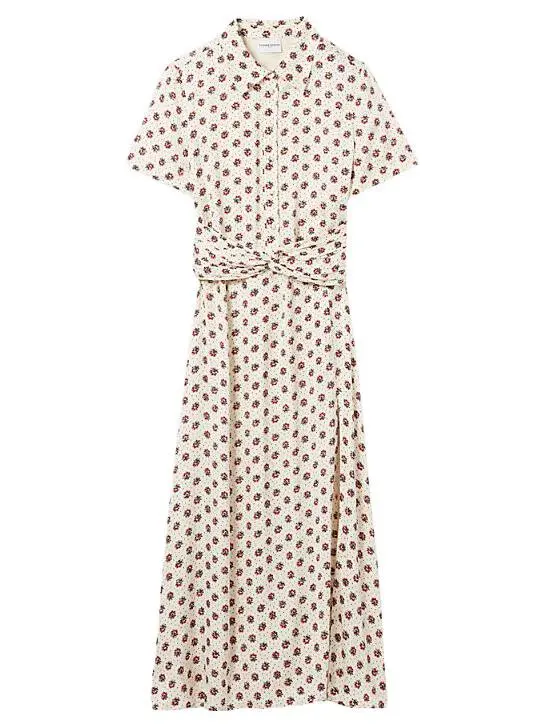 Claudie Pierlot Floral-print Maxi Shirt Dress - Light Print