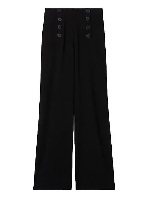 Claudie Pierlot High-rise Wide Leg Trousers - Black