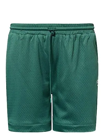 THE COUTURE CLUB Airtex Logo-embroidered Mesh Shorts - Forest Green