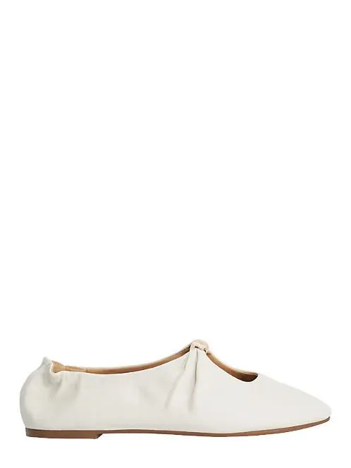 DUNE Havella Leather Ballet Flats - White Leather