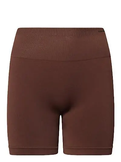 ADANOLA Classic Seamless Crop Shorts - Chocolate Brown