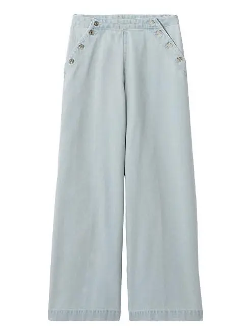 Claudie Pierlot Wide-leg Denim Jeans - Light Blue Denim