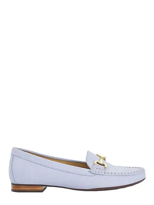 DUNE Suede Snaffle Trim Loafers - Blue Nubuck