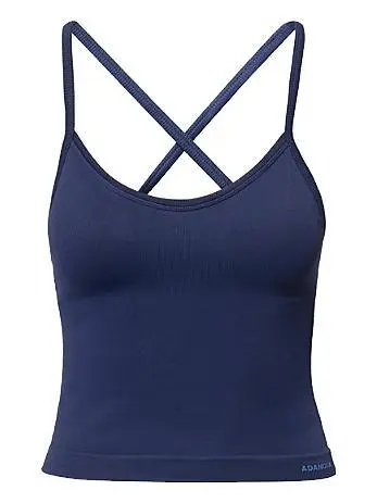 ADANOLA Classic Seamless Cross-back Tank Top - Navy Blue