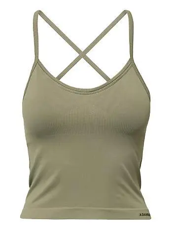 ADANOLA Classic Seamless Cross-back Tank Top - Thyme Green