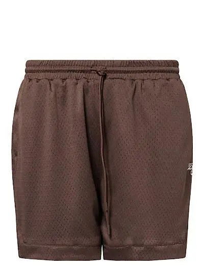 THE COUTURE CLUB Airtex Logo-embroidered Woven-mesh Shorts - Brown