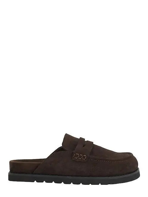 DUNE Suede Mule Loafers - Brown Suede