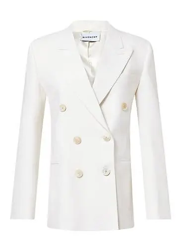 Givenchy Peak-lapel Double-breasted Wool-blend Jacket - White