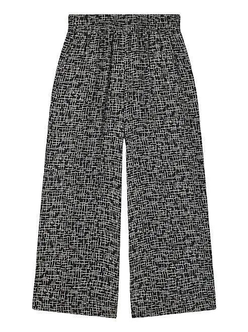 Whistles Grid-print Woven Trousers - Black