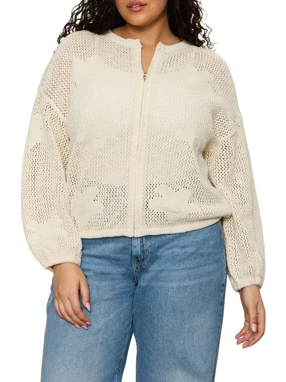 Sanctuary Daily Escape Zip-front Knit Sweater - Collagen