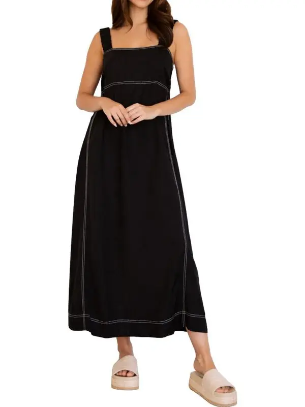 LABEL OF LOVE Stitched Up Maxi Dress - Black