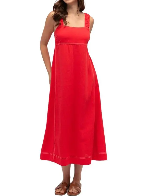 STUDIBAKER HAWK Stitched Up Maxi Dress - Red