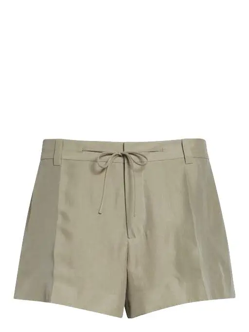 Alexander Wang Mid-rise Silk Drawcord Shorts - Army Tan