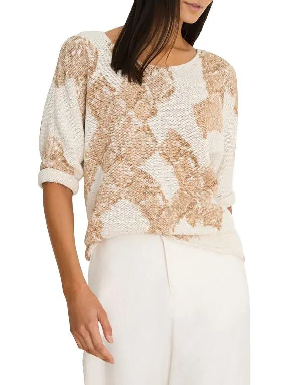 NIC+ZOE Cobblestone Stamp Pullover - Neutral Multi