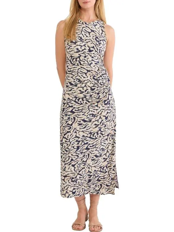 NIC+ZOE Contrast Swirl Sleeveless Midi Dress - Neutral Multi
