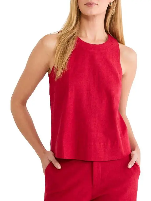 NIC+ZOE Linen Blend Tank Top - Red