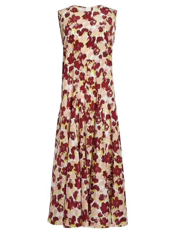 Marni Floral Silk Crêpe De Chine Maxi Dress - Sbw01 Lili White