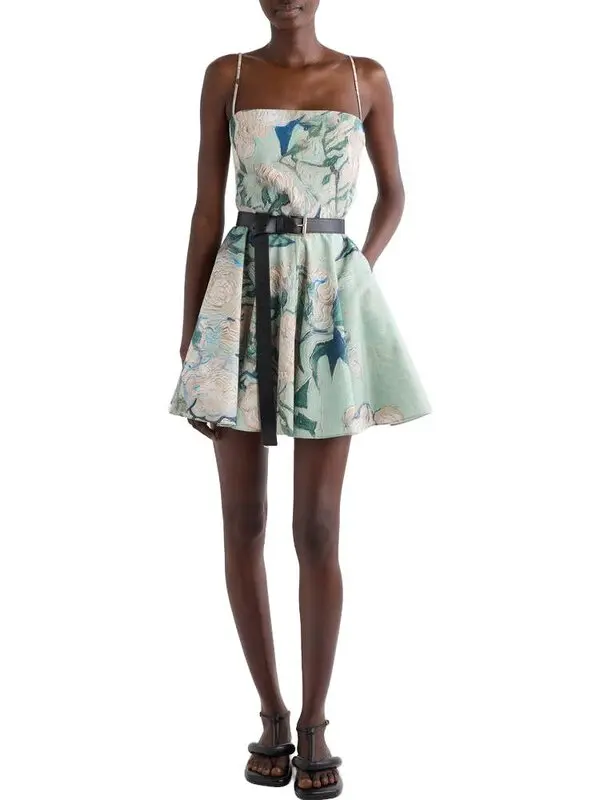 Givenchy Rose Jacquard Mini Dress - Mint Green